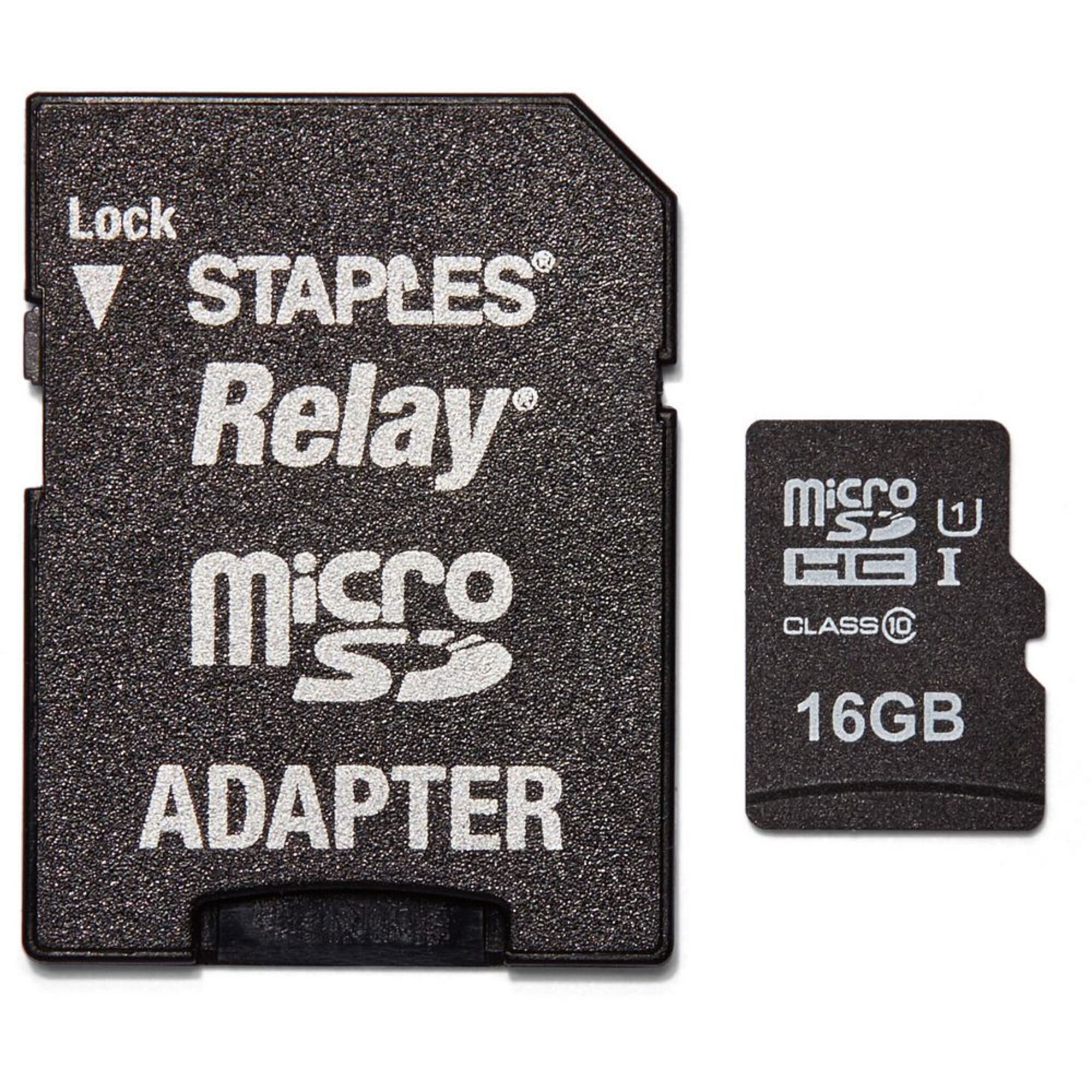 Staples MicroSDHC Relay de 16 GB com adaptador SD - 454860 em corporate ...