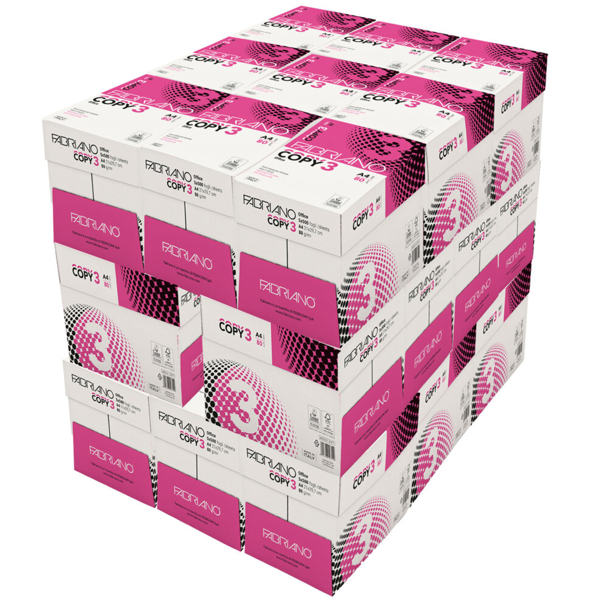 Fabriano Papel Impressora A4 Copy 3 80 G M² Branco Palete 300 Resmas