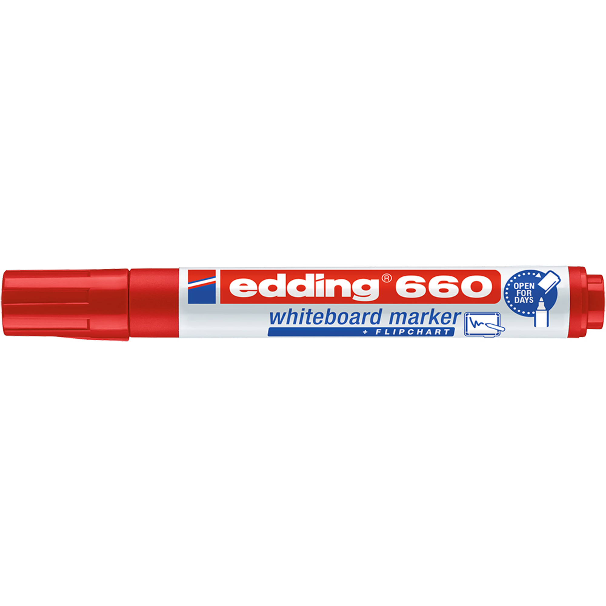 edding Marcador para Quadro Branco 660, Ponta de 1,5 - 3 mm, Tinta Vermelha