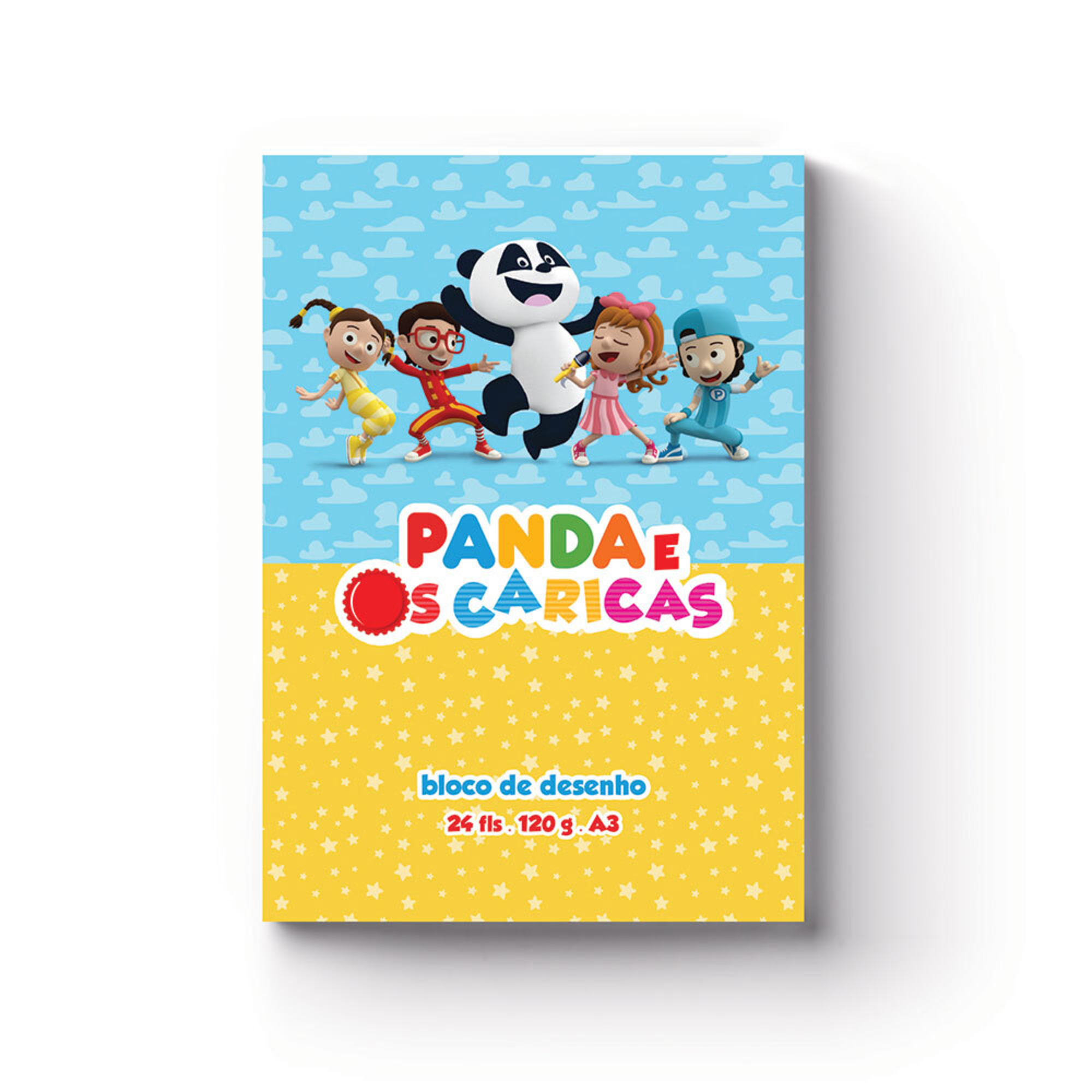 PANDA E OS CARICAS Bloco de Desenho, A3, 24 Folhas