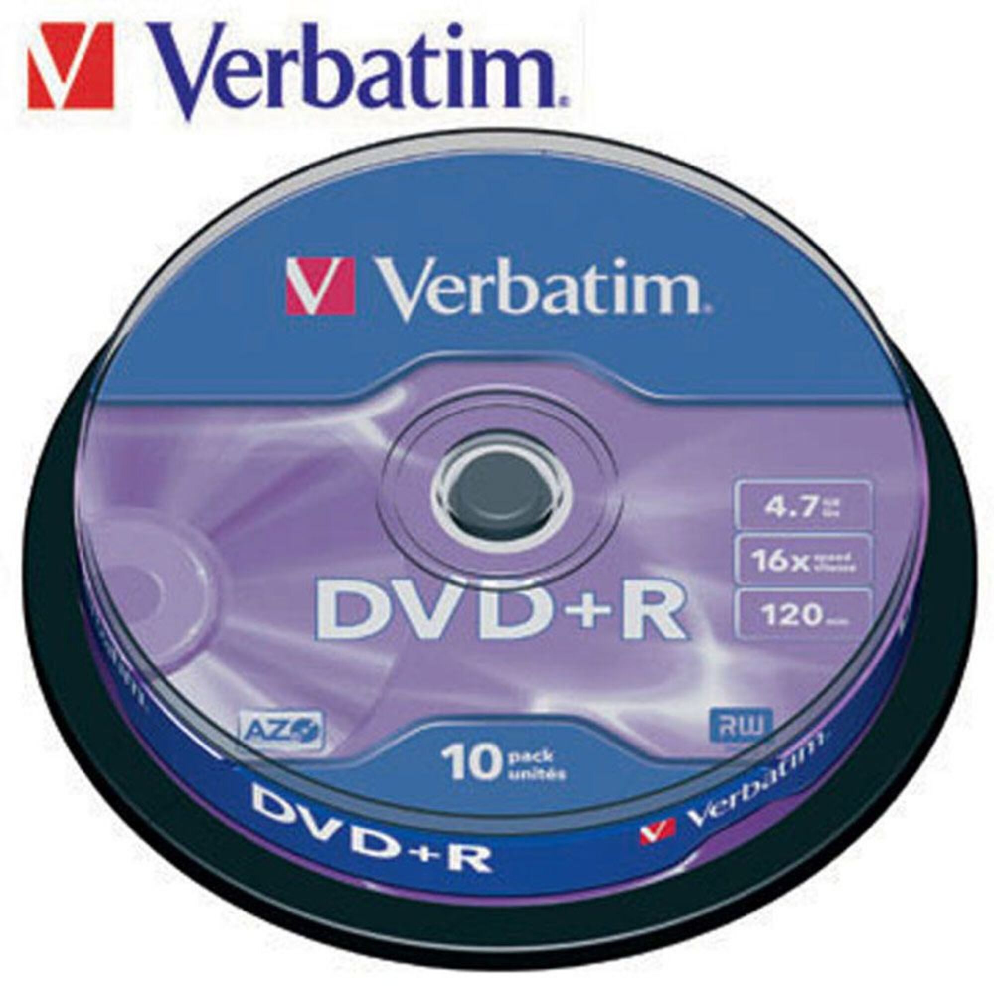 Verbatim DVD+R 4,7Gb 16x 10 Unidades - 92445 em corporate.staples.pt.